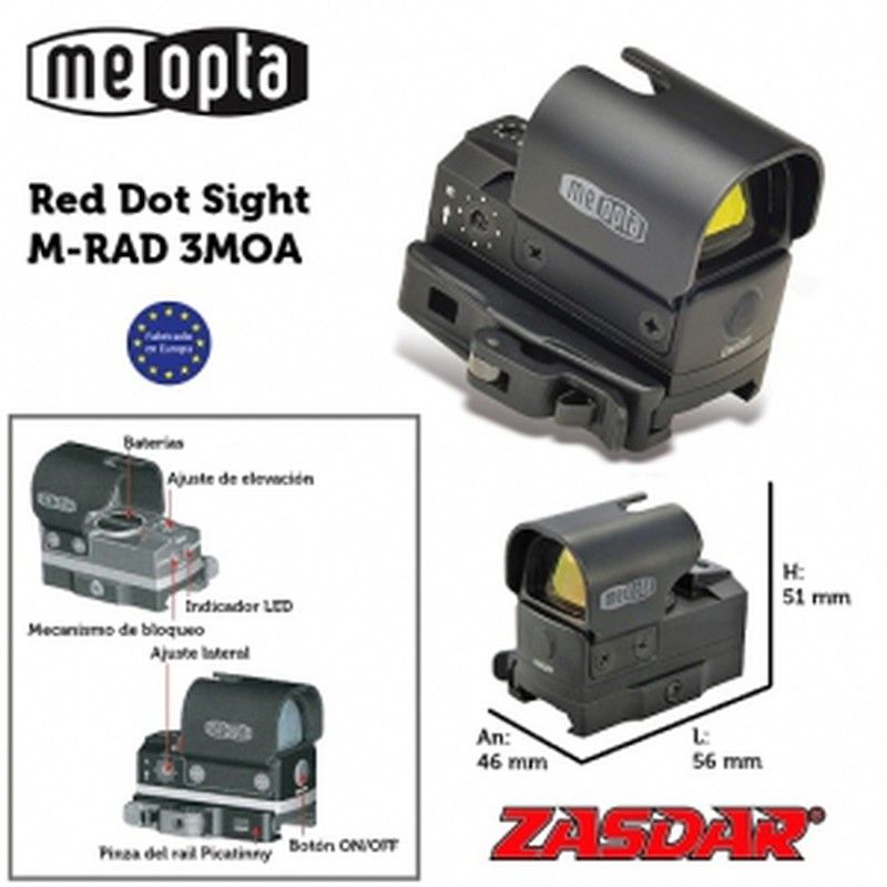 Mira Electrónica M-RAD 3 MOA - ZD-RD/M RAD/3 FL Meopta MRD-94909 miras ...
